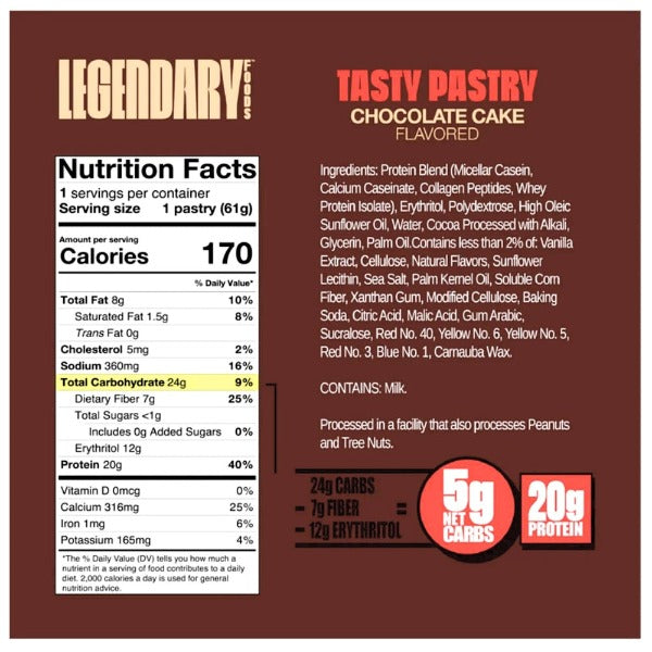 Legendary Foods - Chocolate Cake - Tasty Pastry - Single – ProteinWise
