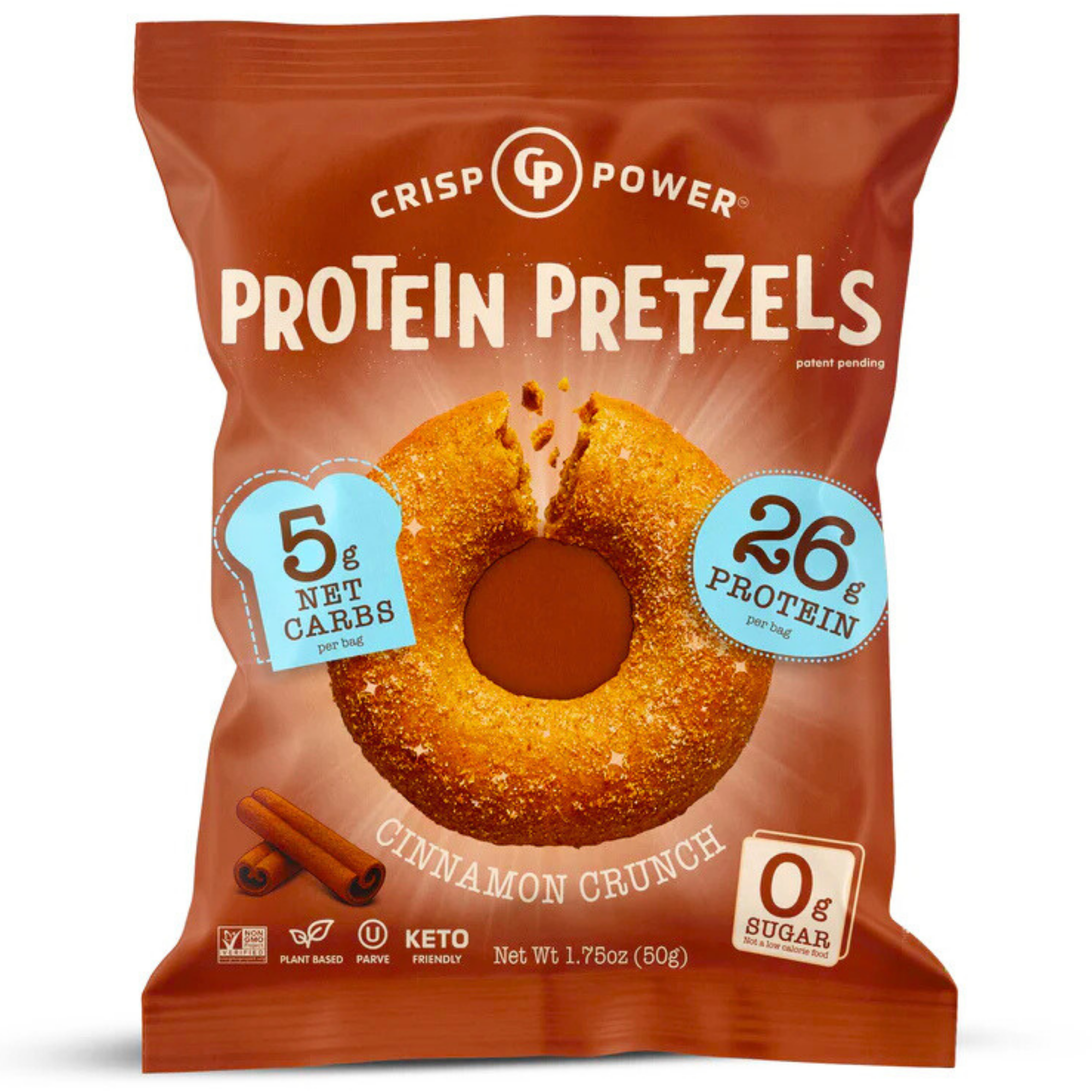 Crisp Power Protein Pretzels - Cinnamon Crunch - Single Bag – ProteinWise
